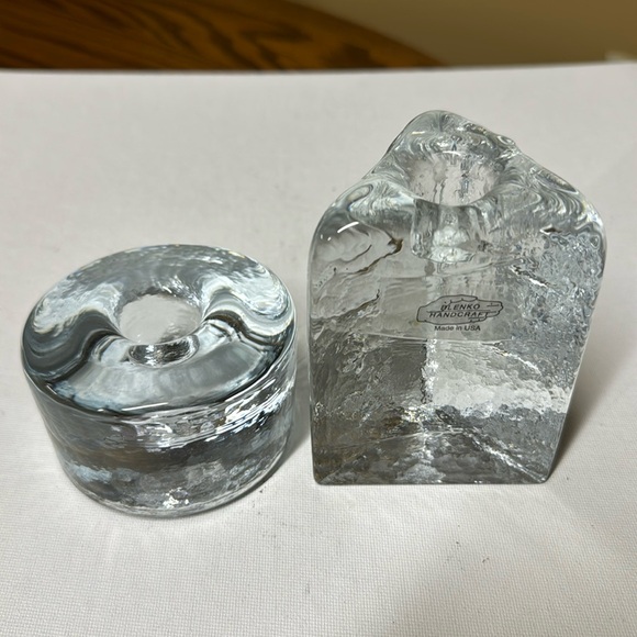 BLENKO | Art | Blenko Clear Textured Art Glass Triangle And Circle ...